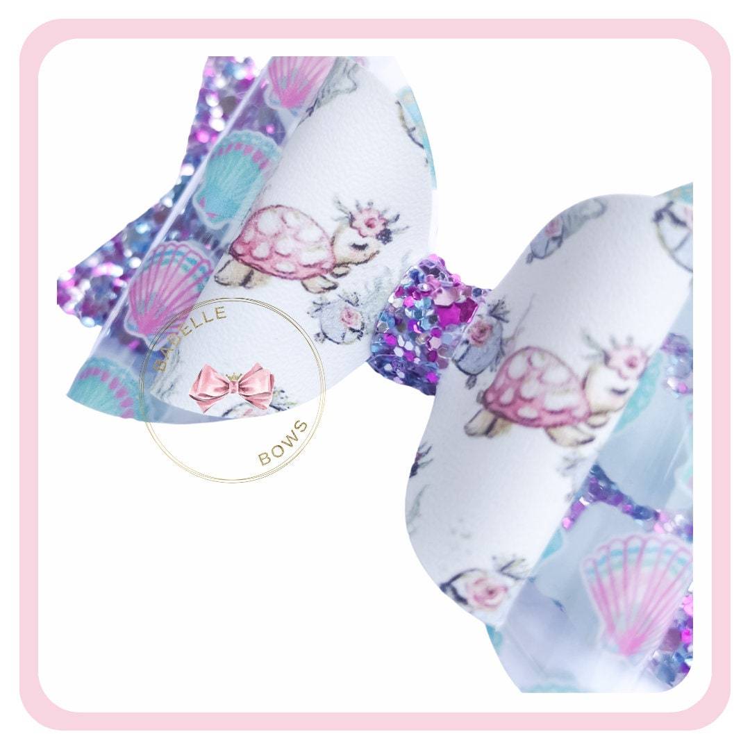 Underwater Sea Turtle and Sea Shells Hair Bow – BaBelle Bows