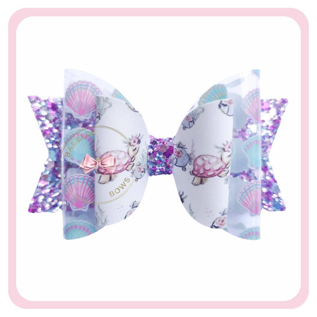 Underwater Sea Turtle and Sea Shells Hair Bow – BaBelle Bows